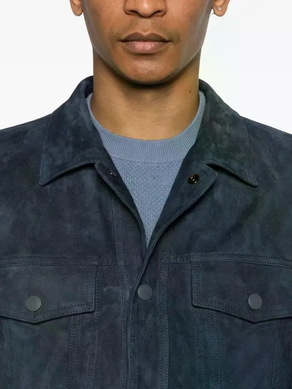 Canali Suede Buttoned Pocket Jacket