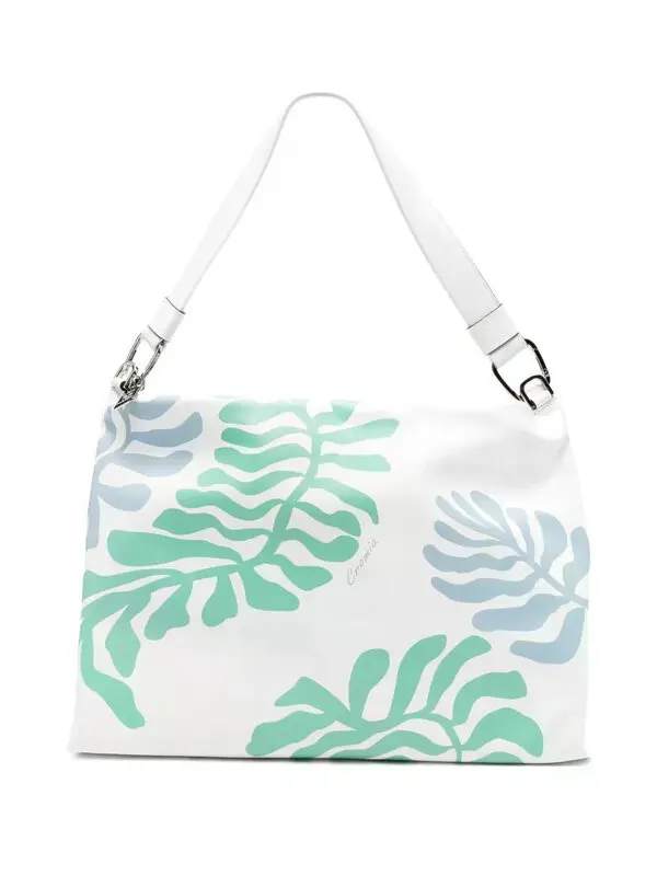CROMIA Leaf-print Tote Bag - White