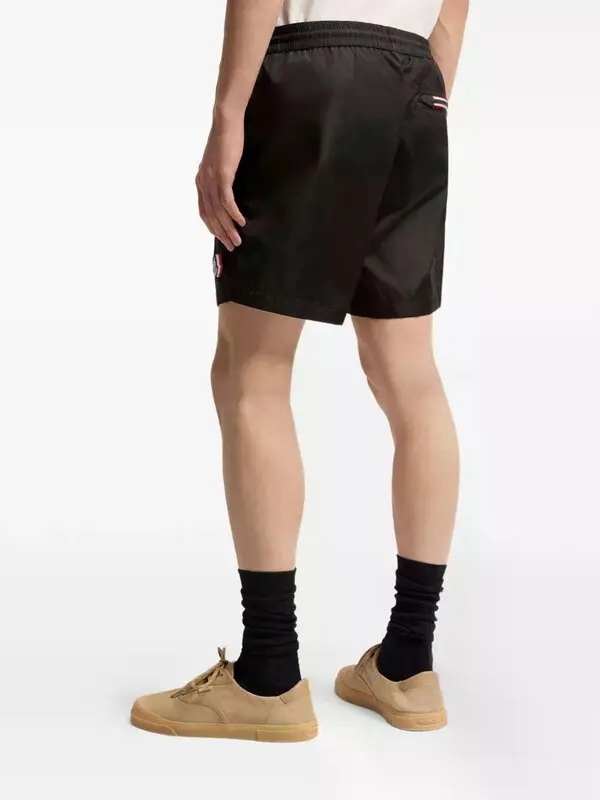 Moncler Logo Patch Drawstring Shorts - Black