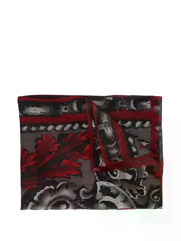 Gianfranco Ferre Patterned Foulard Scarf - Grey
