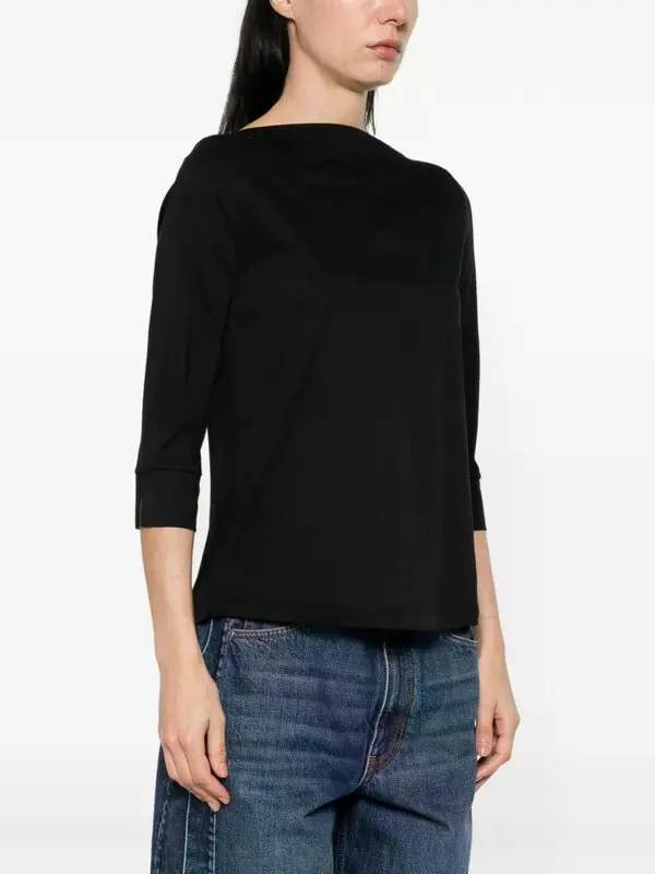 AROVESCIO Boat-neck T-shirt - Black