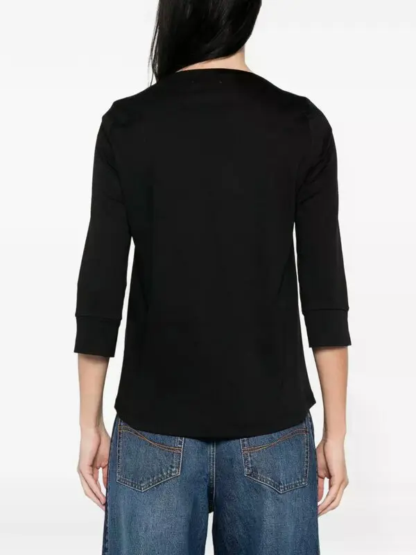 AROVESCIO Boat-neck T-shirt - Black