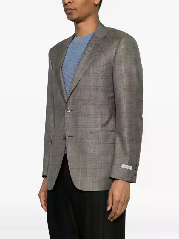 Canali Check Two-button Blazer - Brown