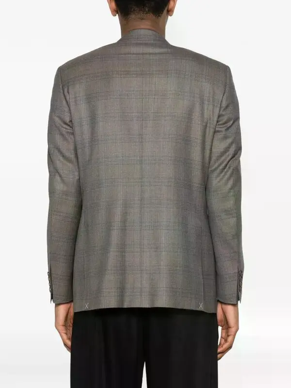 Canali Check Two-button Blazer - Brown