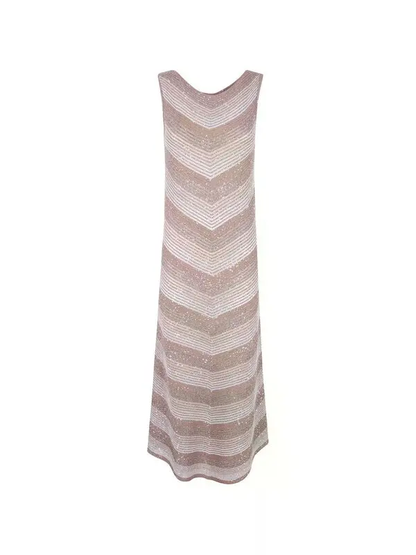 D.exterior Striped Sequin Dress