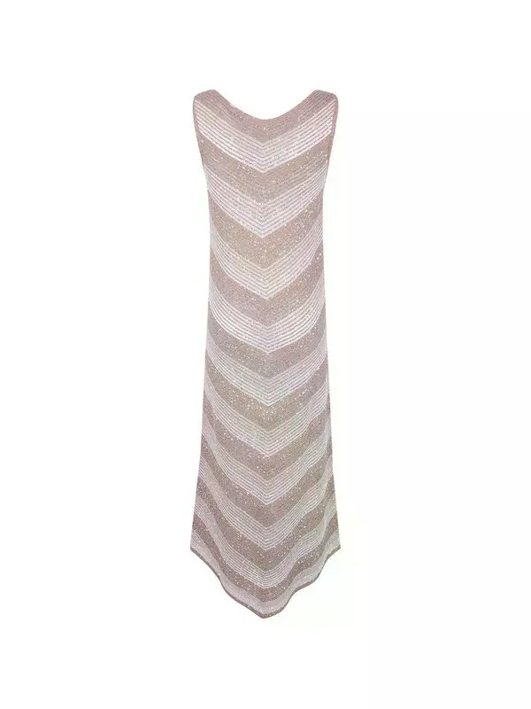D.exterior Striped Sequin Dress