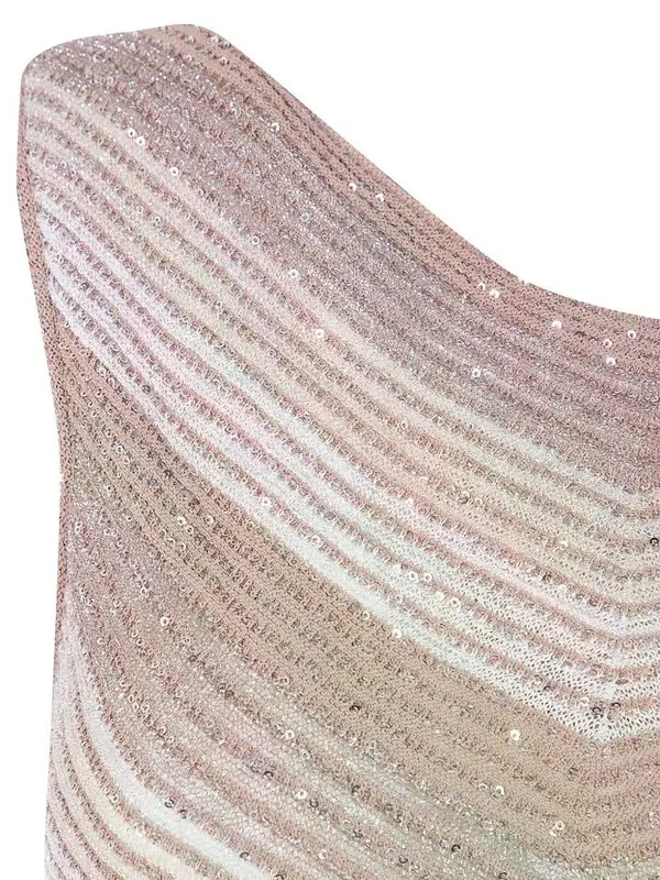 D.exterior Striped Sequin Dress