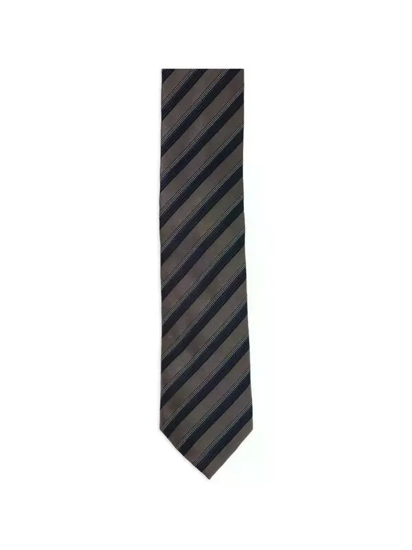Zegna Striped Neck Tie - Grey