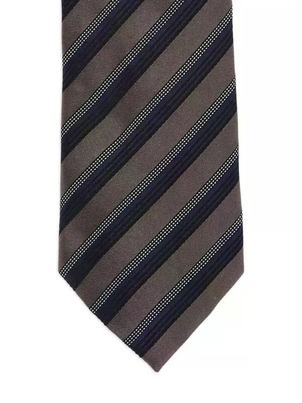 Zegna Striped Neck Tie - Grey