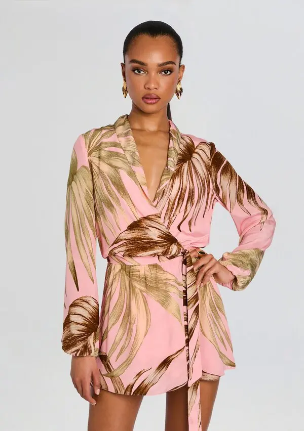 Rococo Sand Fawn Mini Dress With Detachable Belt