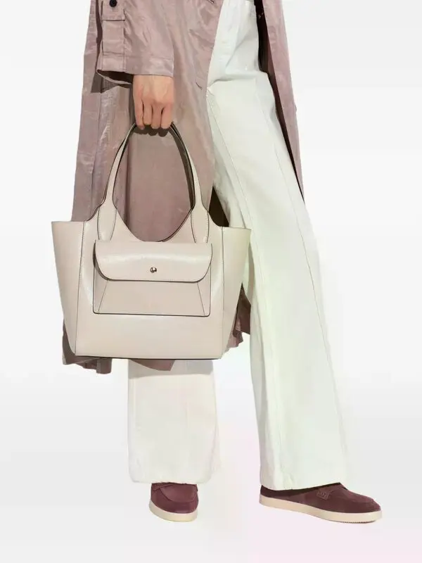 Furla Flap Leather Tote - Neutrals