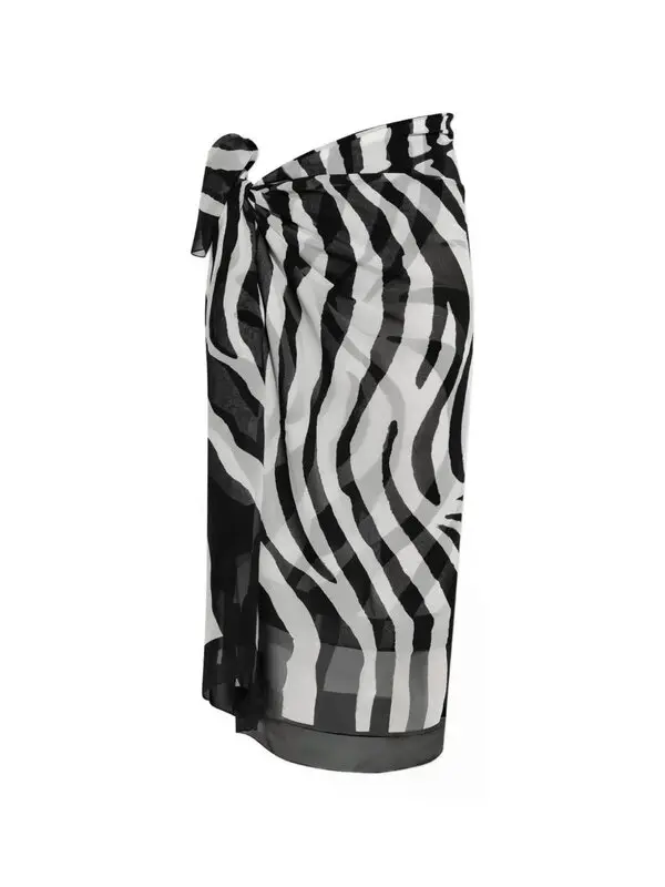 Balmain Zebra-print Sarong - Black