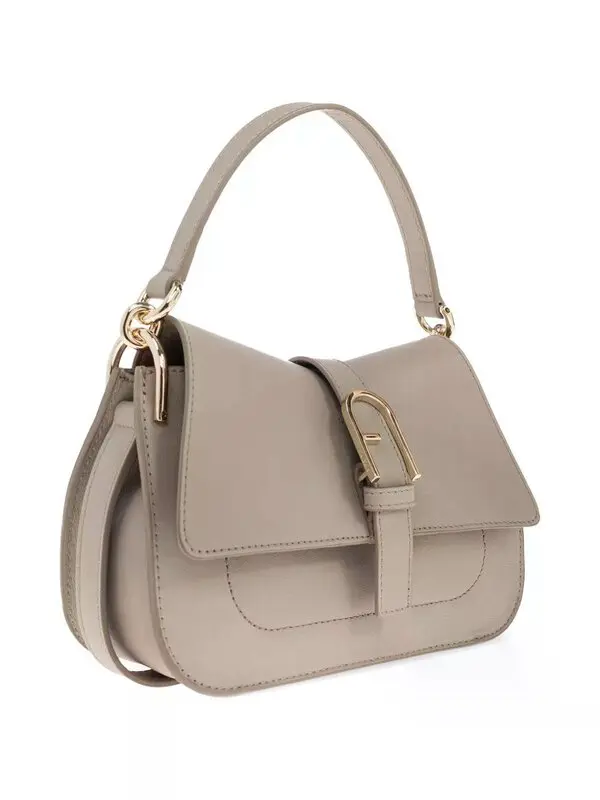 Furla Mini Flow Buckle Leather Tote - Grey