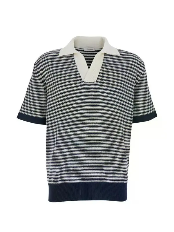 KANGRA Striped Polo Shirt - Blue