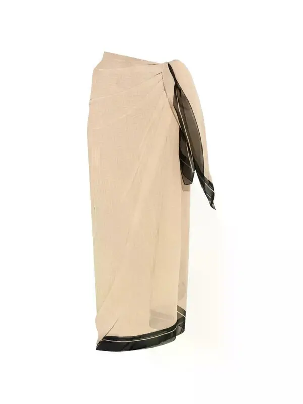 Balmain Geometric-print Sarong - Neutrals