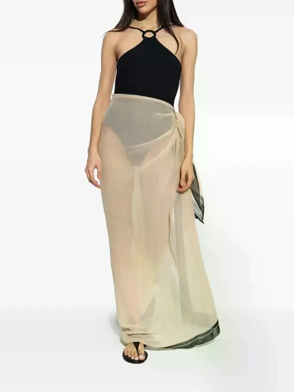 Balmain Geometric-print Sarong - Neutrals