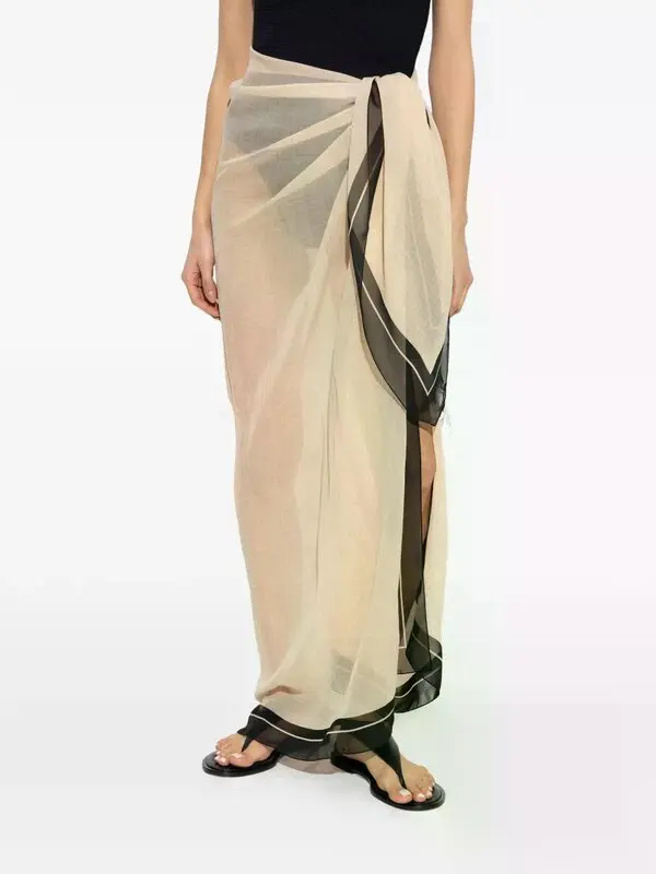 Balmain Geometric-print Sarong - Neutrals