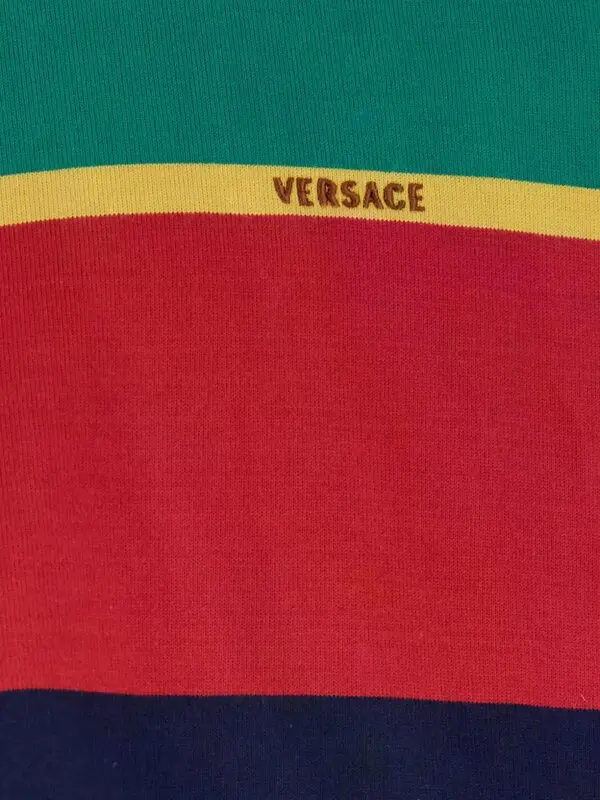 Versace Striped Sweatshirt With Logo Detail