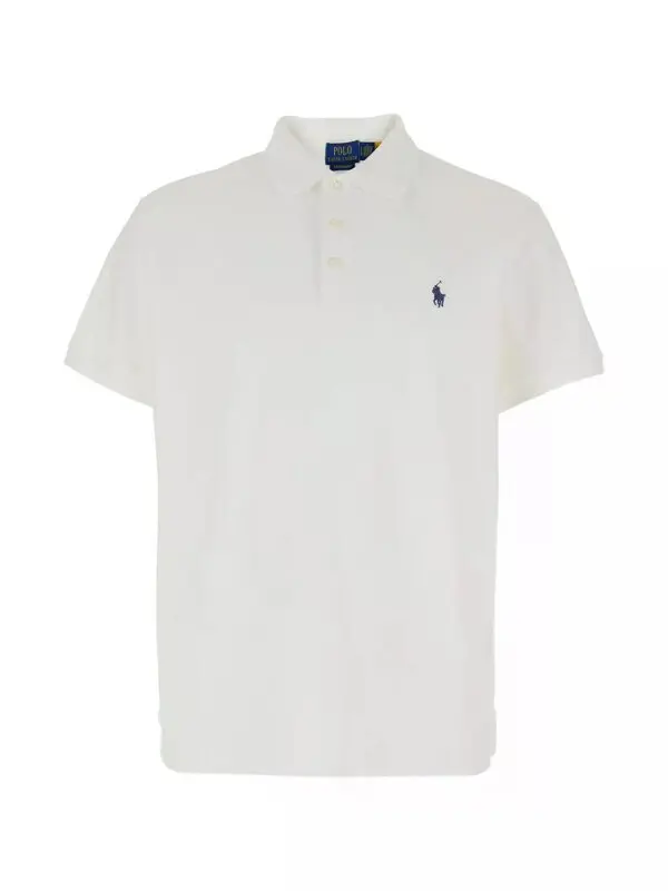 Polo Ralph Lauren Embroidered Logo Polo Shirt - White
