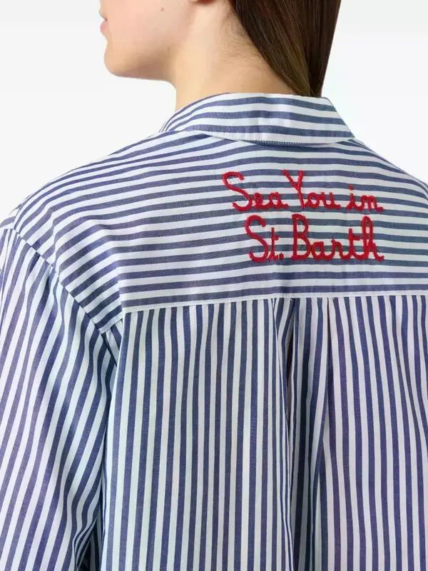 MC2 SAINT BARTH Striped Shirt - Blue