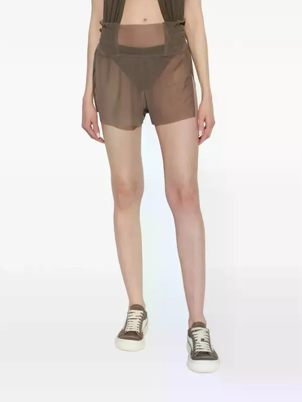 Rick Owens Shirred-detail Shorts - Brown