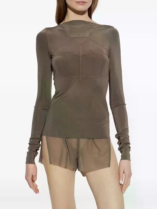 Rick Owens Long-sleeve Panelled T-shirt - Brown