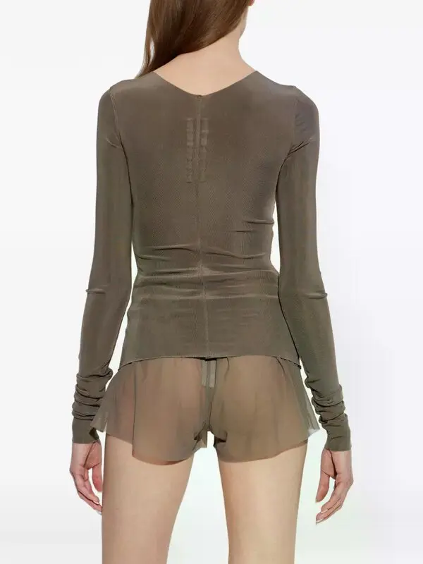 Rick Owens Long-sleeve Panelled T-shirt - Brown