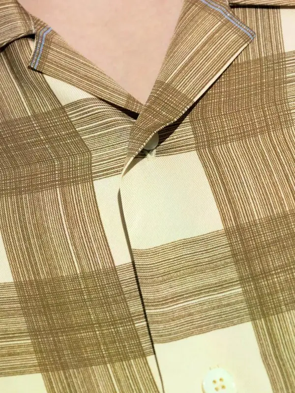 JIL SANDER Checked-pattern Short-sleeve Shirt - Neutrals