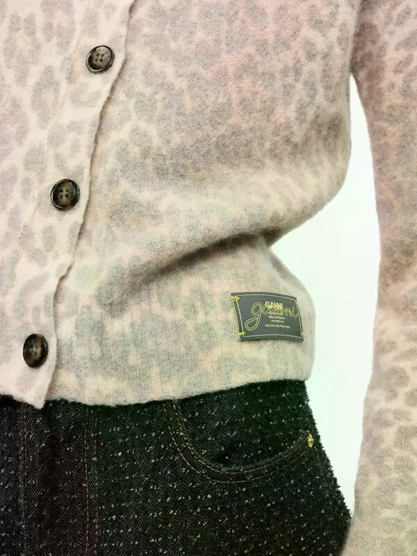 GANNI Leopard-printed Cardigan