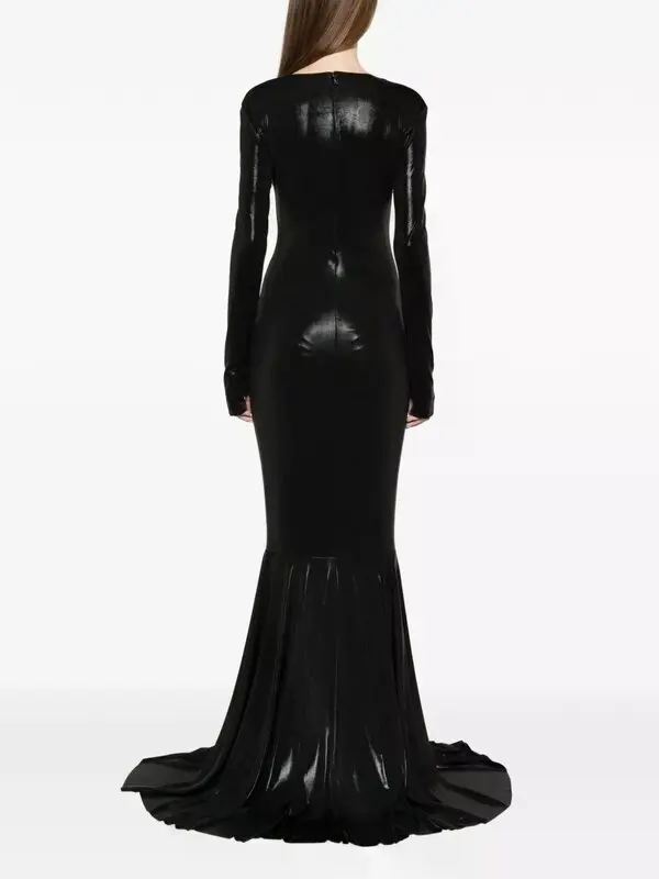 Norma Kamali Long-sleeve Ruched Maxi Dress