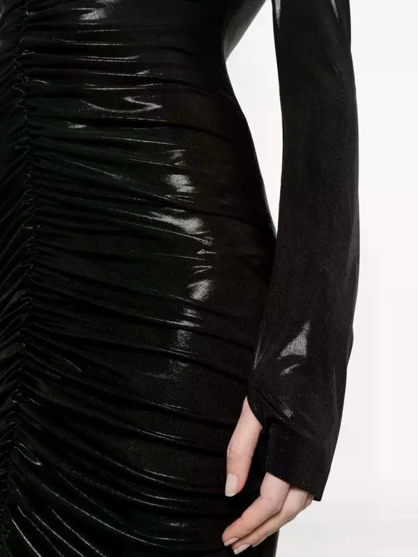 Norma Kamali Long-sleeve Ruched Maxi Dress