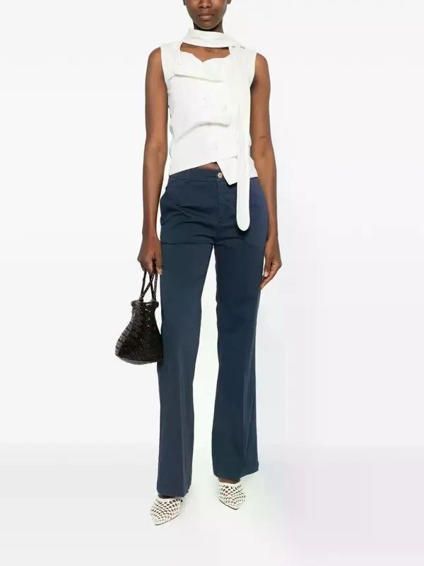 40WEFT Thea Zip-up Straight Trousers - Blue