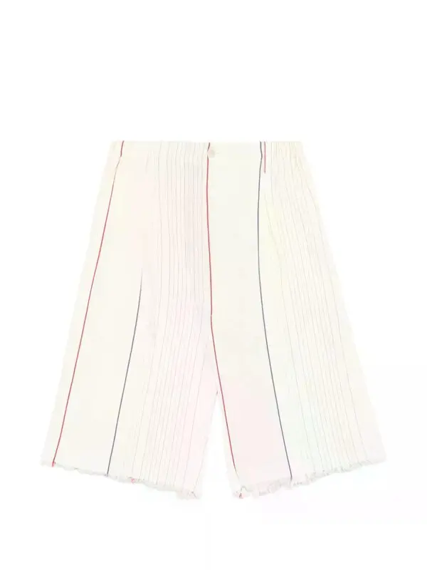 PDR PHISIQUE DU ROLE Pinstripe Frayed-hem Shorts - Neutrals
