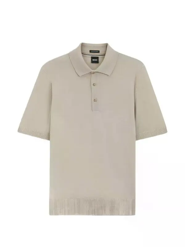 BOSS Knit Polo Shirt In Virgin Wool
