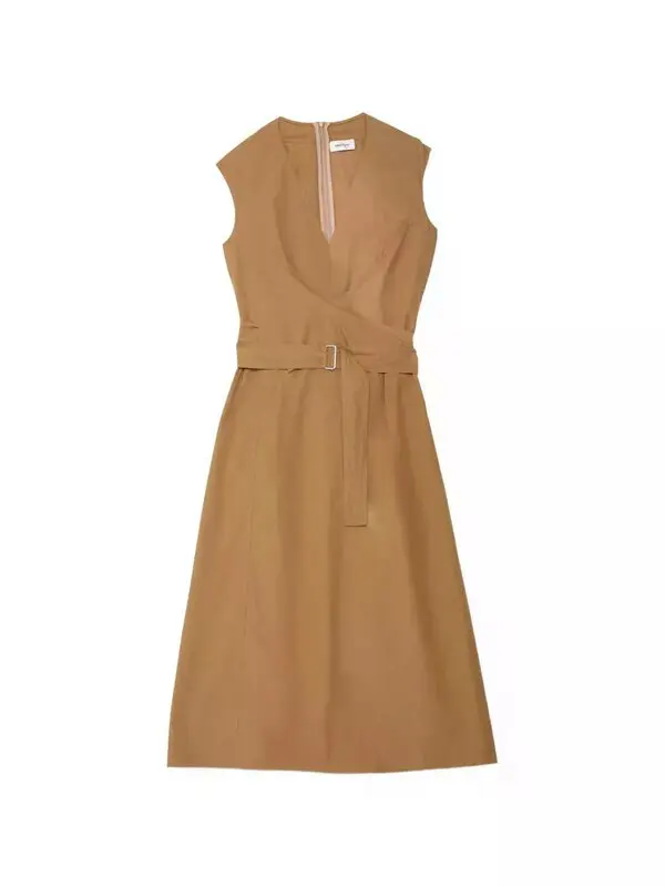 OTTOD'AME Belted Sleeveless Midi Dress