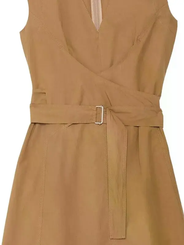 OTTOD'AME Belted Sleeveless Midi Dress