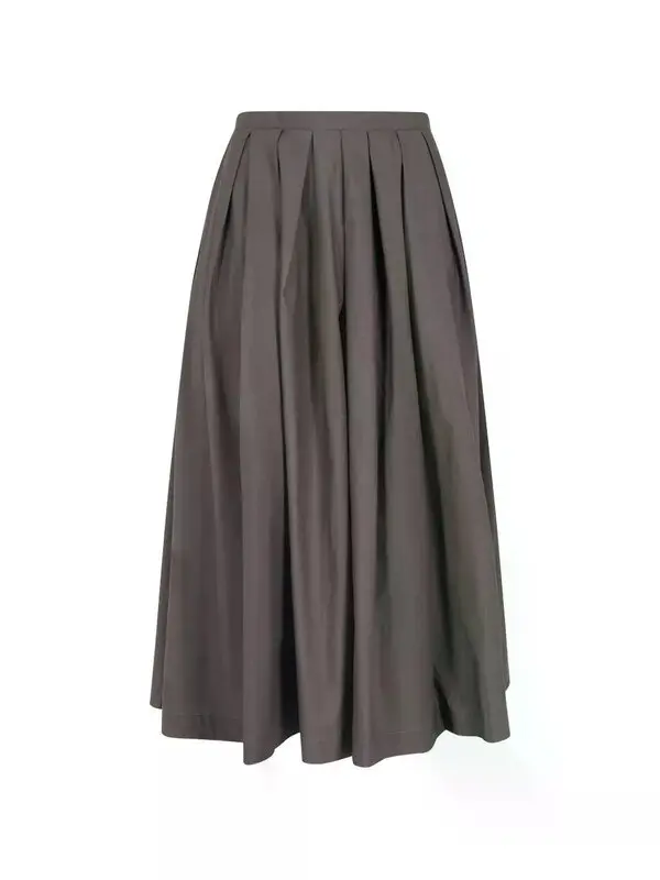 ROBERTO COLLINA Pleated A-line Midi Skirt - Grey