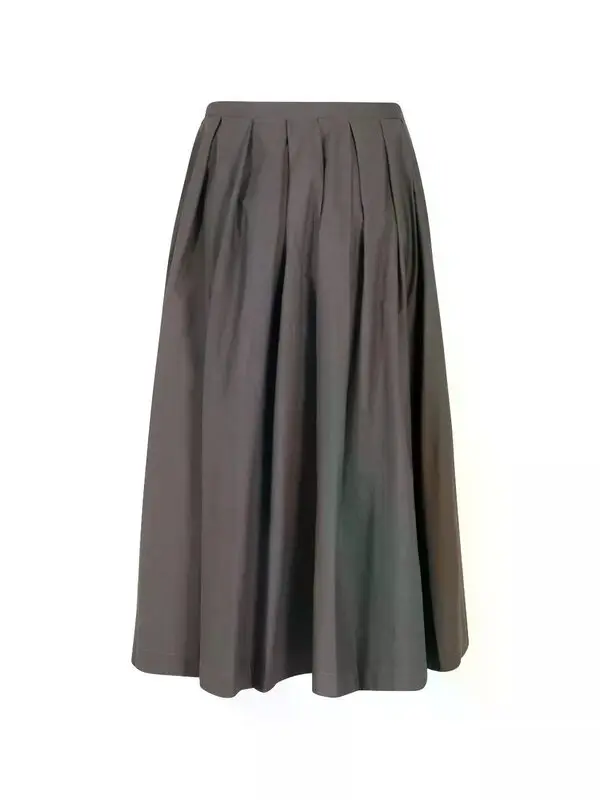 ROBERTO COLLINA Pleated A-line Midi Skirt - Grey