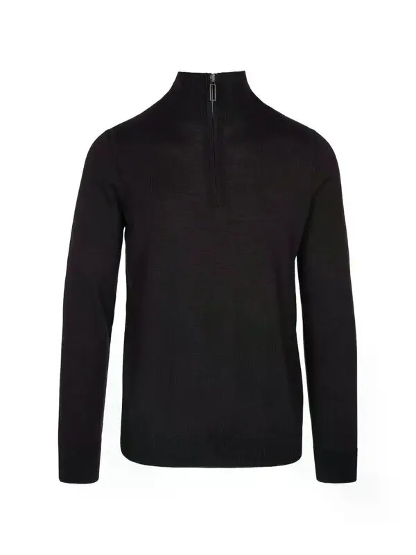 PAOLO PECORA Zip-collar Wool Sweater - Brown