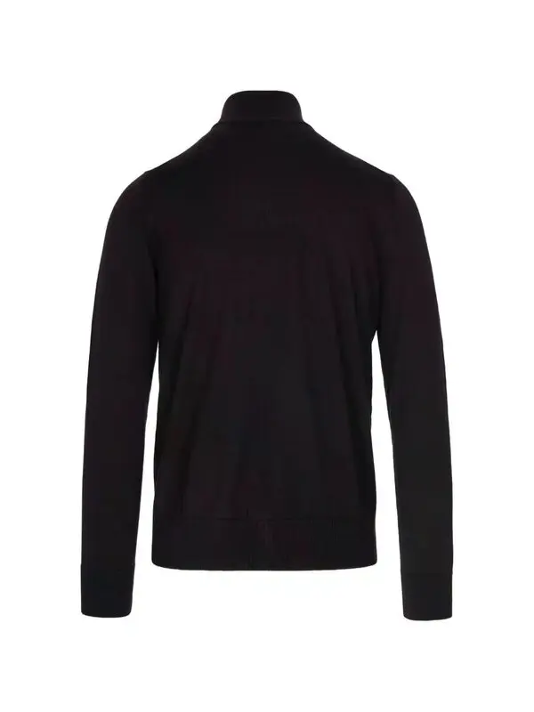 PAOLO PECORA Zip-collar Wool Sweater - Brown