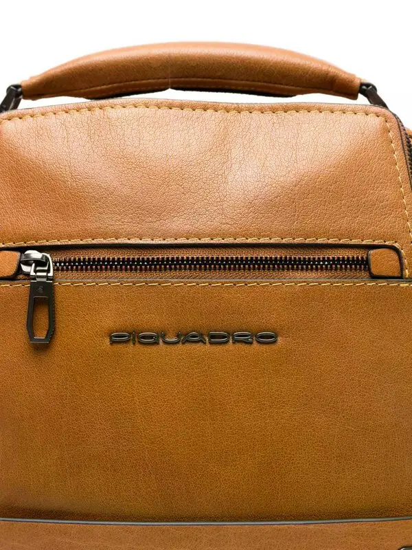 PIQUADRO Leather Multi-pocket Backpack