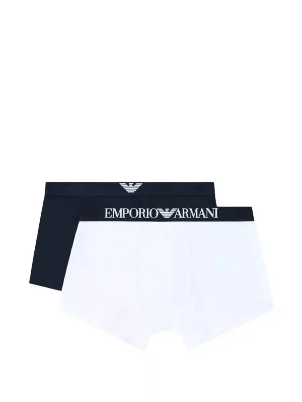 Emporio Armani Logo-detail Boxers - Blue