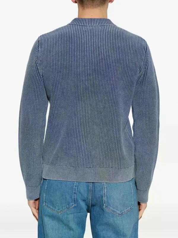 SAMSOE SAMSOE Saearl Ribbed Zip-fastening Polo Shirt - Blue