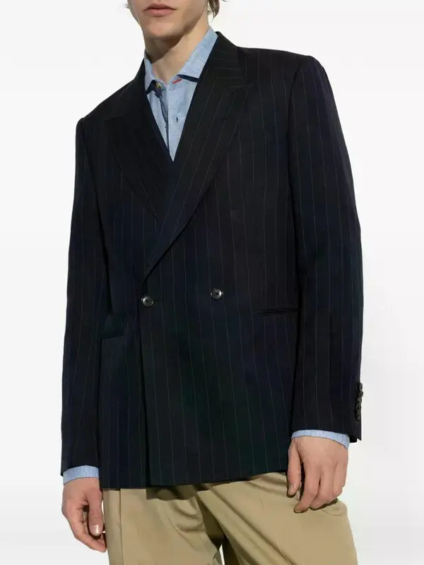Paul Smith Pinstripe Double-breasted Blazer - Blue