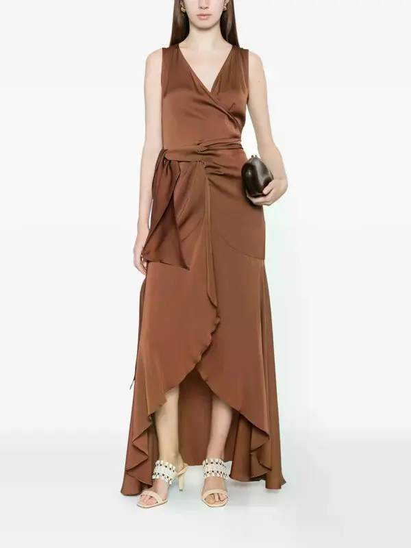 NOUVELLE SILK95FIVE Shangri La Draped V-neck Dress
