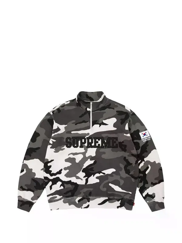 Supreme Flag-detail Camouflage Half-zip Sweatshirt