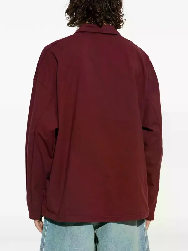 American Vintage Gixy Long-sleeved Polo Shirt - Red