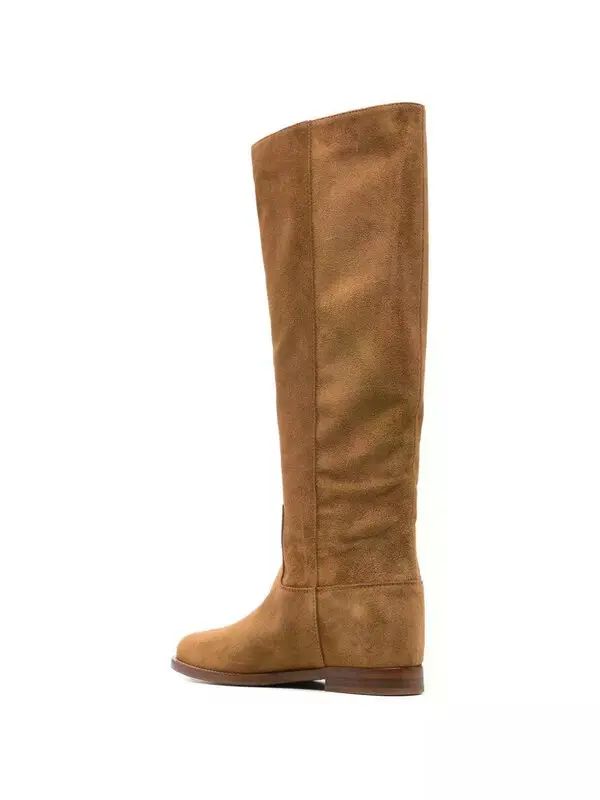 VIA ROMA 15 Fringe-detail Knee Length Boots - Brown