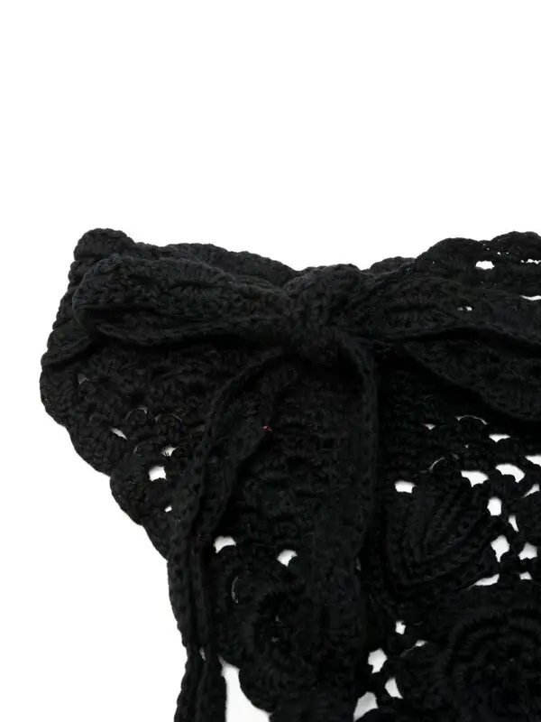 GANNI Crochet Headscarf With Flower Detailing