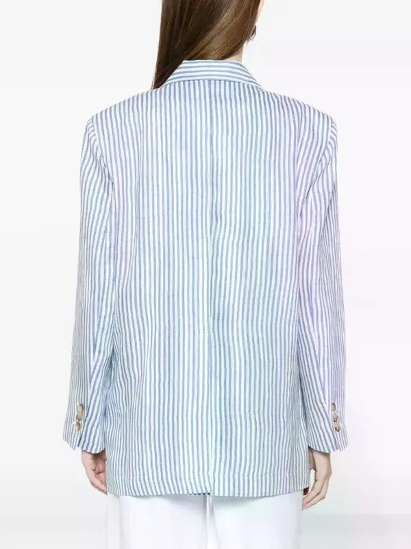 WHITE SAND Striped Jacket With Pockets